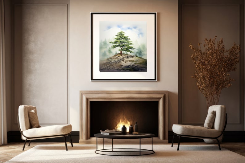 Watercolor Cedar Tree Wall Art Digital Download - Etsy