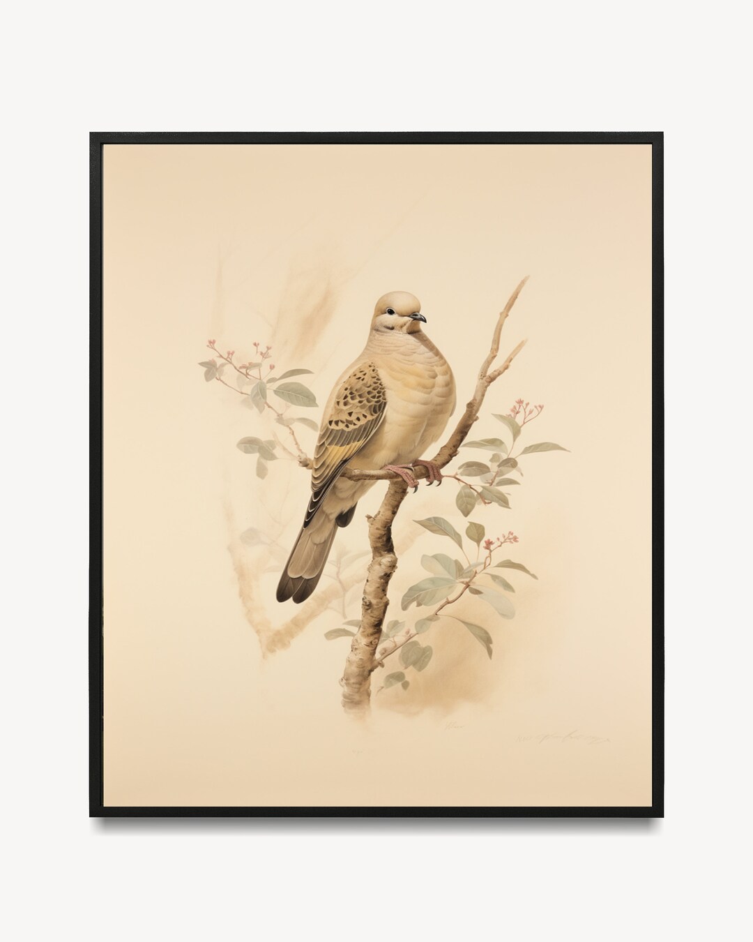 Turtle Dove Art | Dove Oil Painting | Farmhouse Bird Digital Print ...