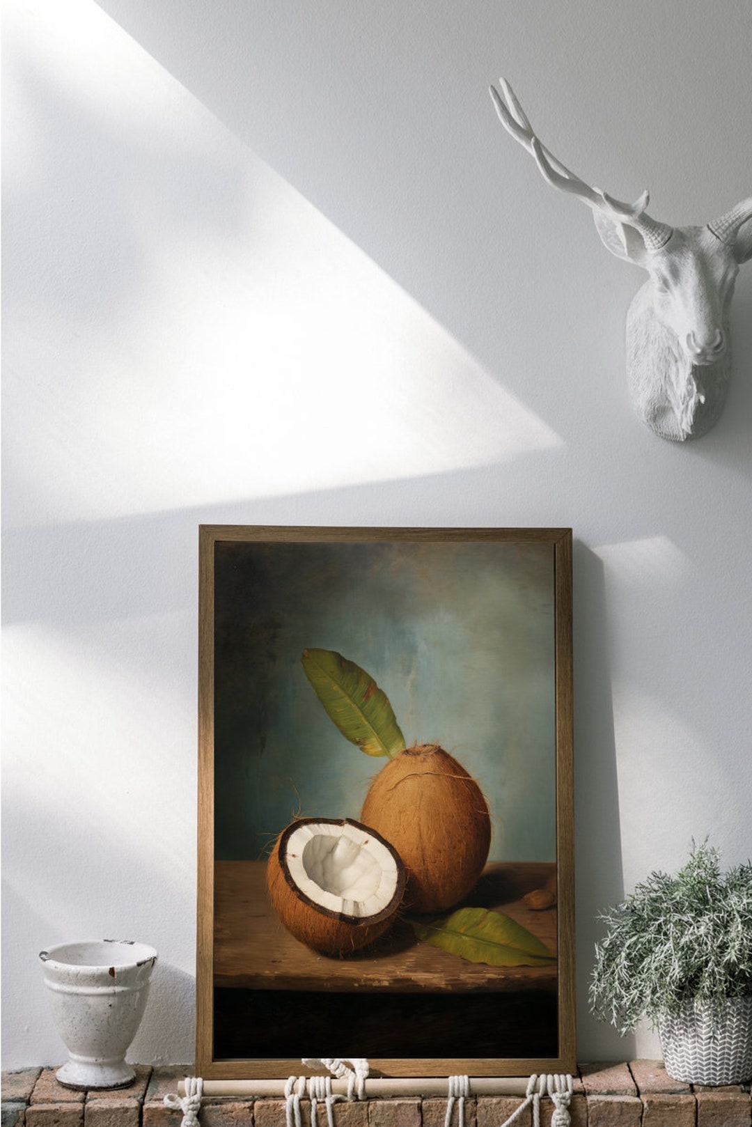 Vintage Coconut Painting| Wall Art | Digital Download - Etsy