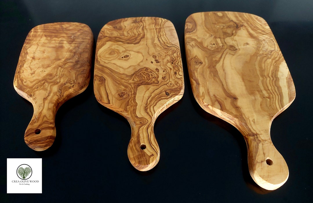 Set of 3 Cutting Boards With Handmade Olive Wood Handle,olive Wood ...