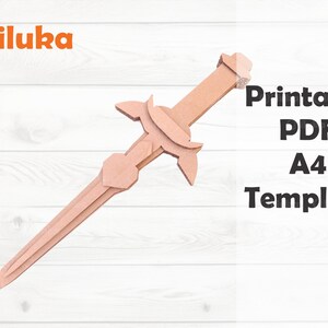 Sword PDF Printable Pattern Cardboard Sword Toy Sword Paper Craft ...
