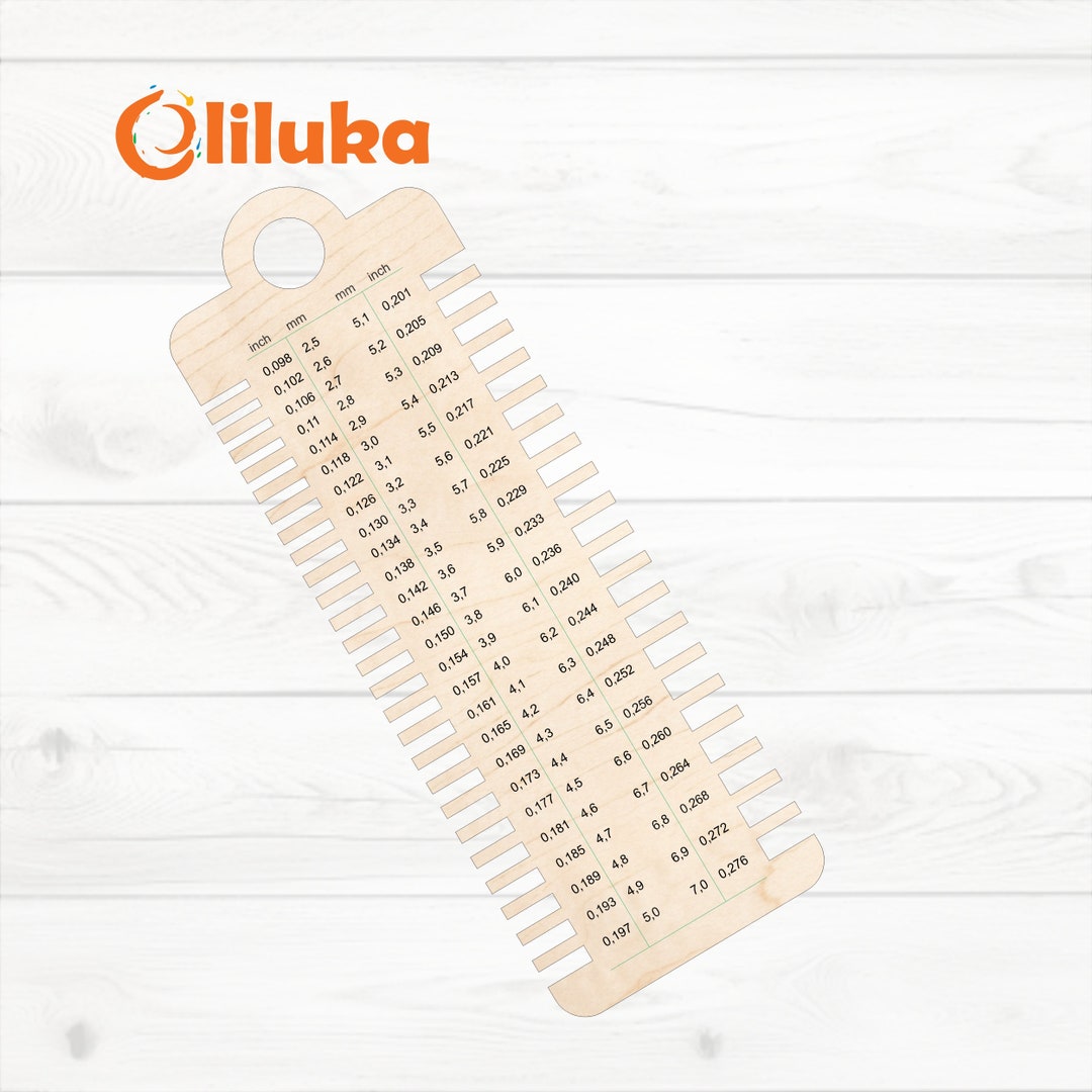 Material Thickness Gauge Kerf Tool Inch MM Digital Cnc Laser Cut Svg ...