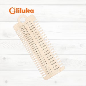 Material Thickness Gauge Kerf Tool Inch MM Digital Cnc Laser Cut Svg ...