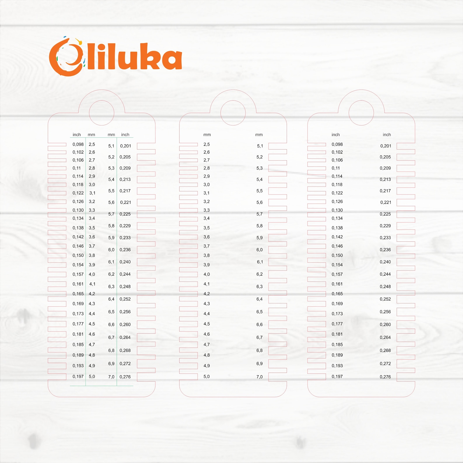 Material Thickness Gauge Kerf Tool Inch MM Digital Cnc Laser Cut Svg ...