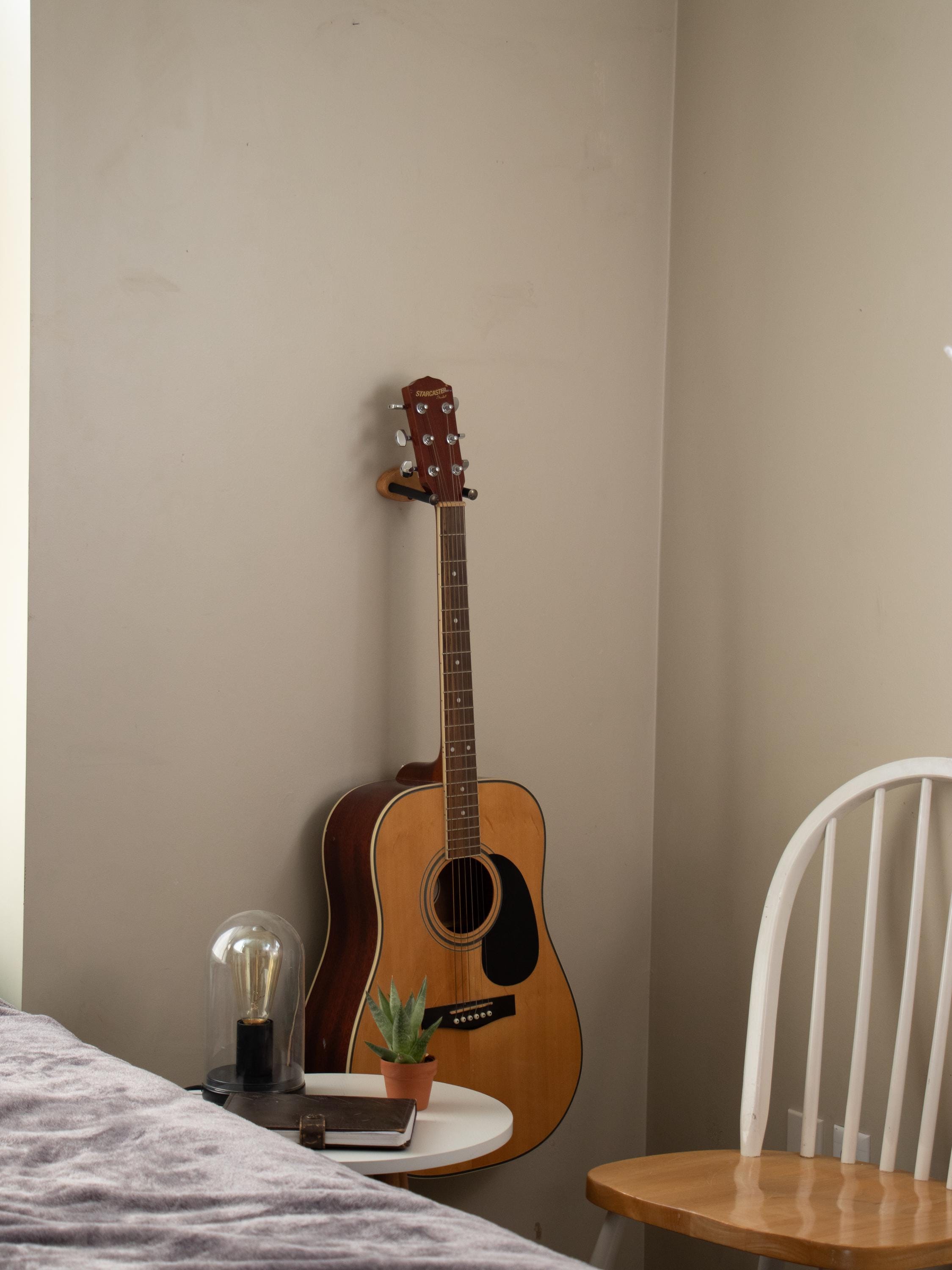 Rustic Modern Oval Guitar Wall Mount Handmade - Black/brown - Etsy