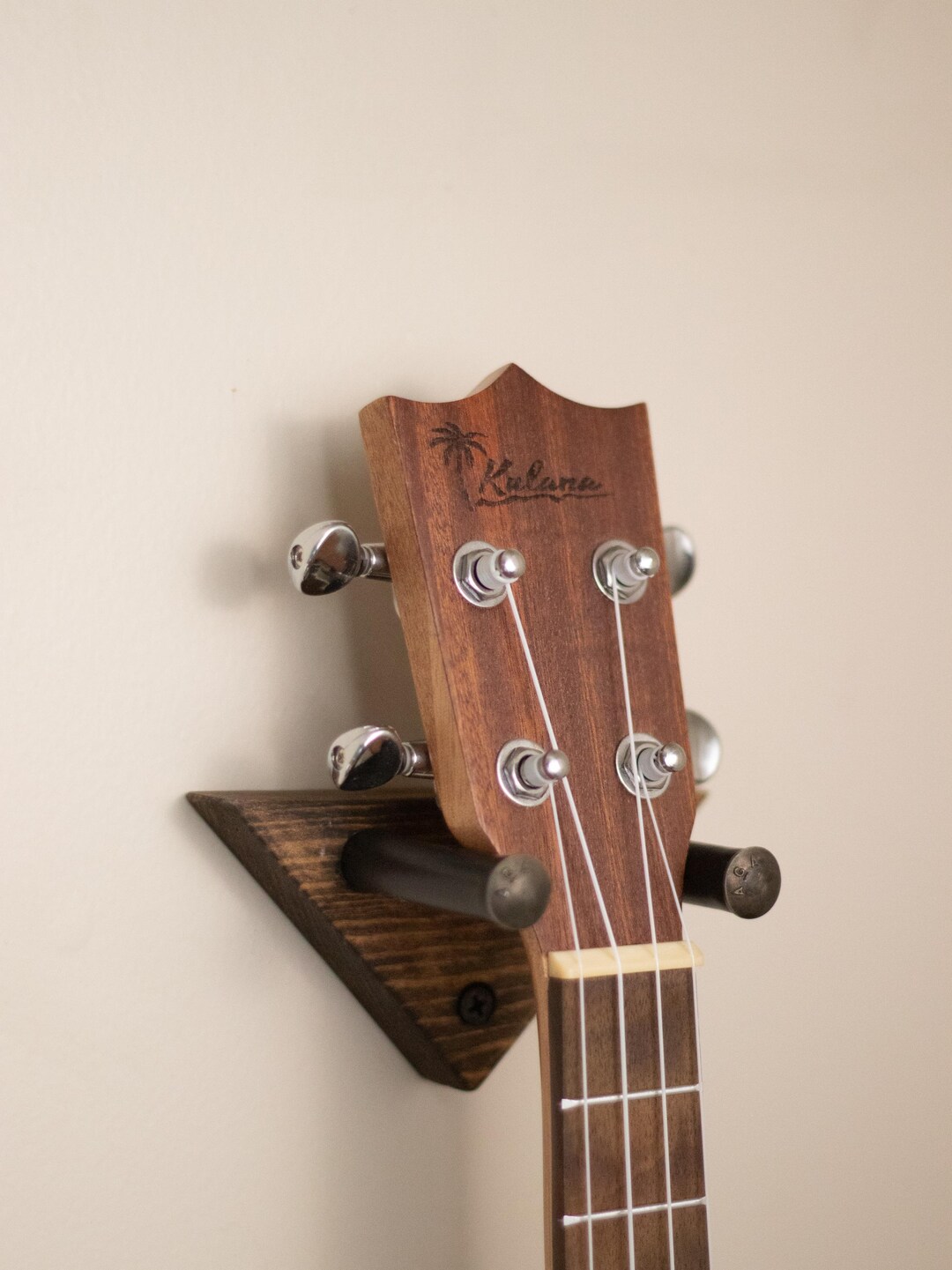 Rustic Modern Triangle Ukulele Wall Mount Handmade - Black/brown - Etsy