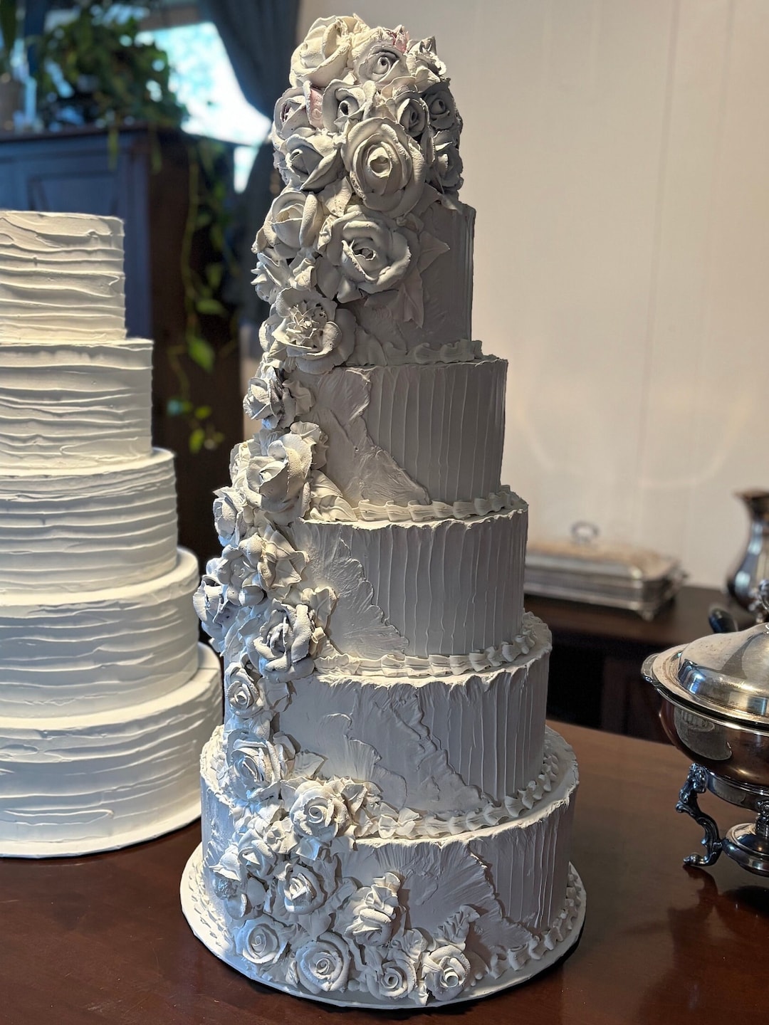 KISHMYCAKES 6 Tiers Gorgeous Faux Wedding Cake Handcrafted Plaster of ...