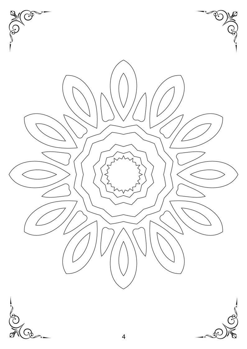 Simple Mandala Coloring Pages - 3 - Printable PDF for Relaxation and ...