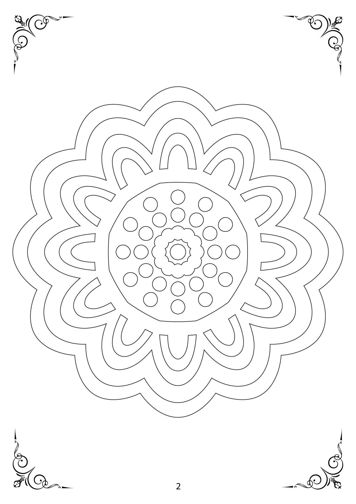 Simple Mandala Coloring Pages - 3 - Printable PDF for Relaxation and ...