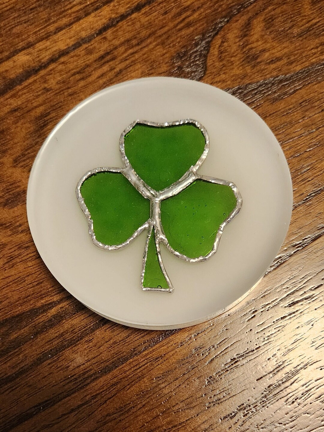 Shamrock Stained Glass Coaster / Paperweight - Etsy
