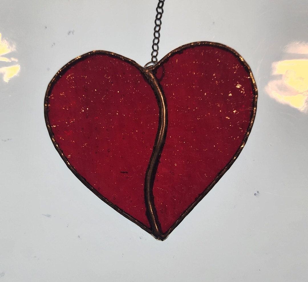 Stained Glass Valentine Heart Suncatcher - Etsy
