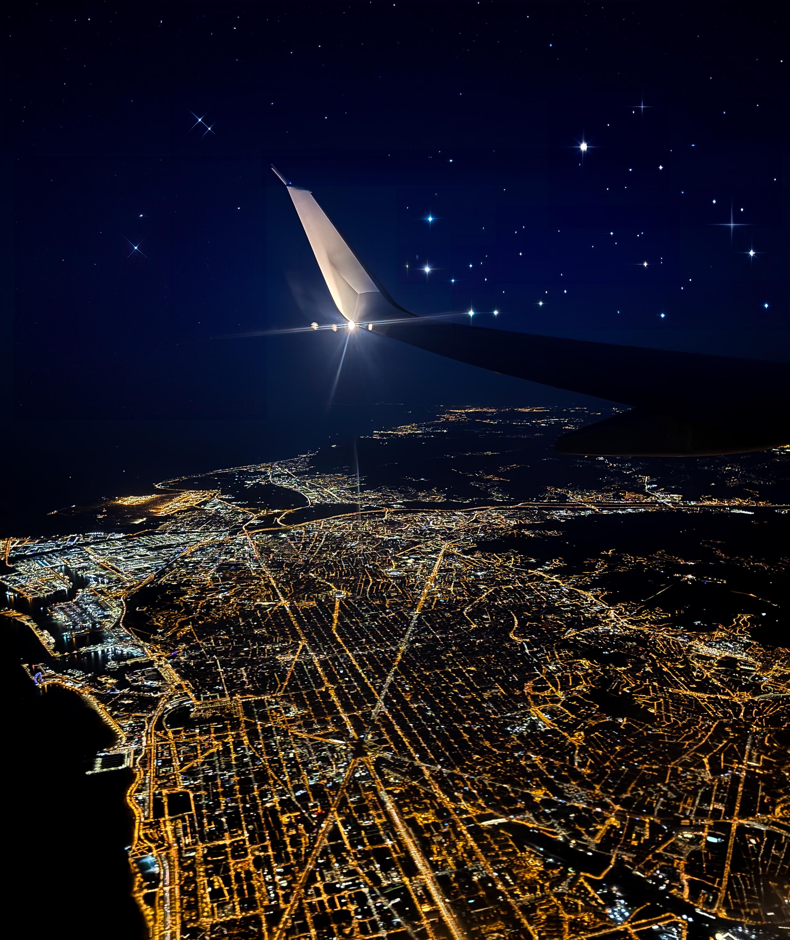Divine Barcelona Night City Lights (euphoric Aerial Wall Art ...