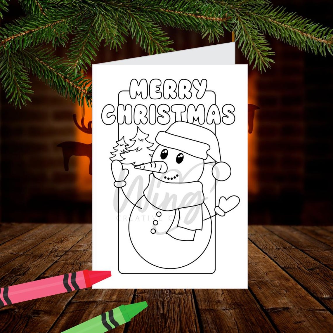 Christmas Colouring Cards - 3 Card Bundle - Etsy