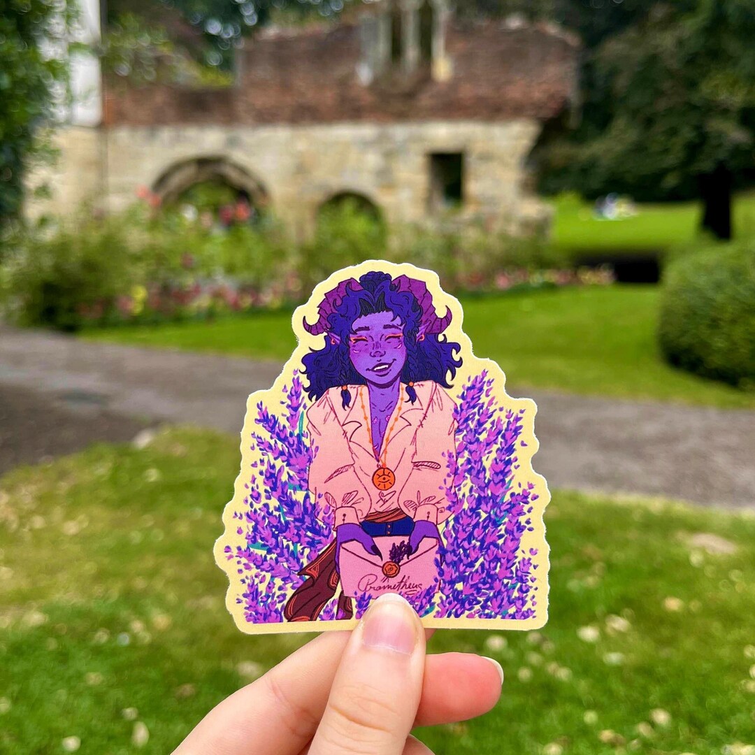 Lavender Snail-mail Tiefling || Dnd Inspired Envelope Sticker - Etsy