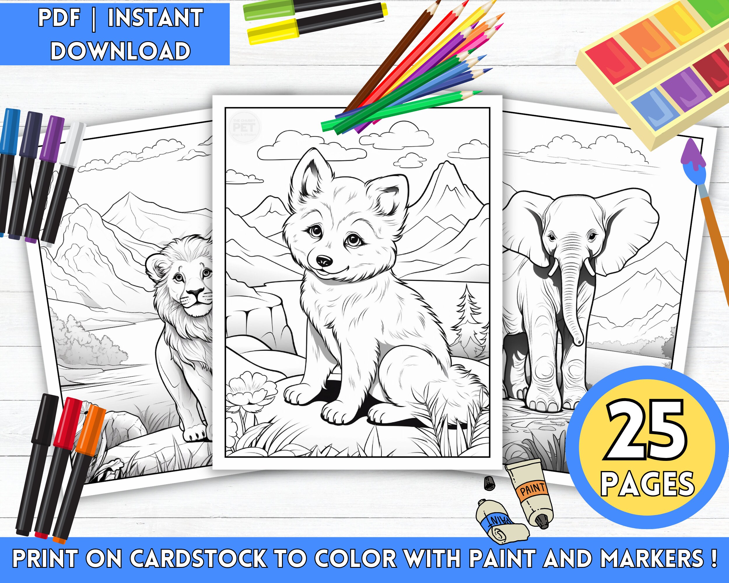 Adorable Animal Coloring Pages: 25 Printable Educational Activities for ...