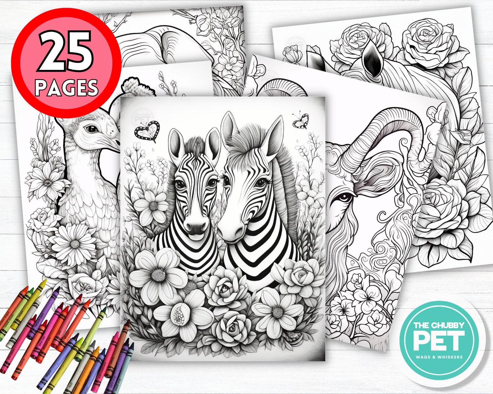 Animal Valentines Coloring Pages, Instant Download, Printable PDF, Kids ...