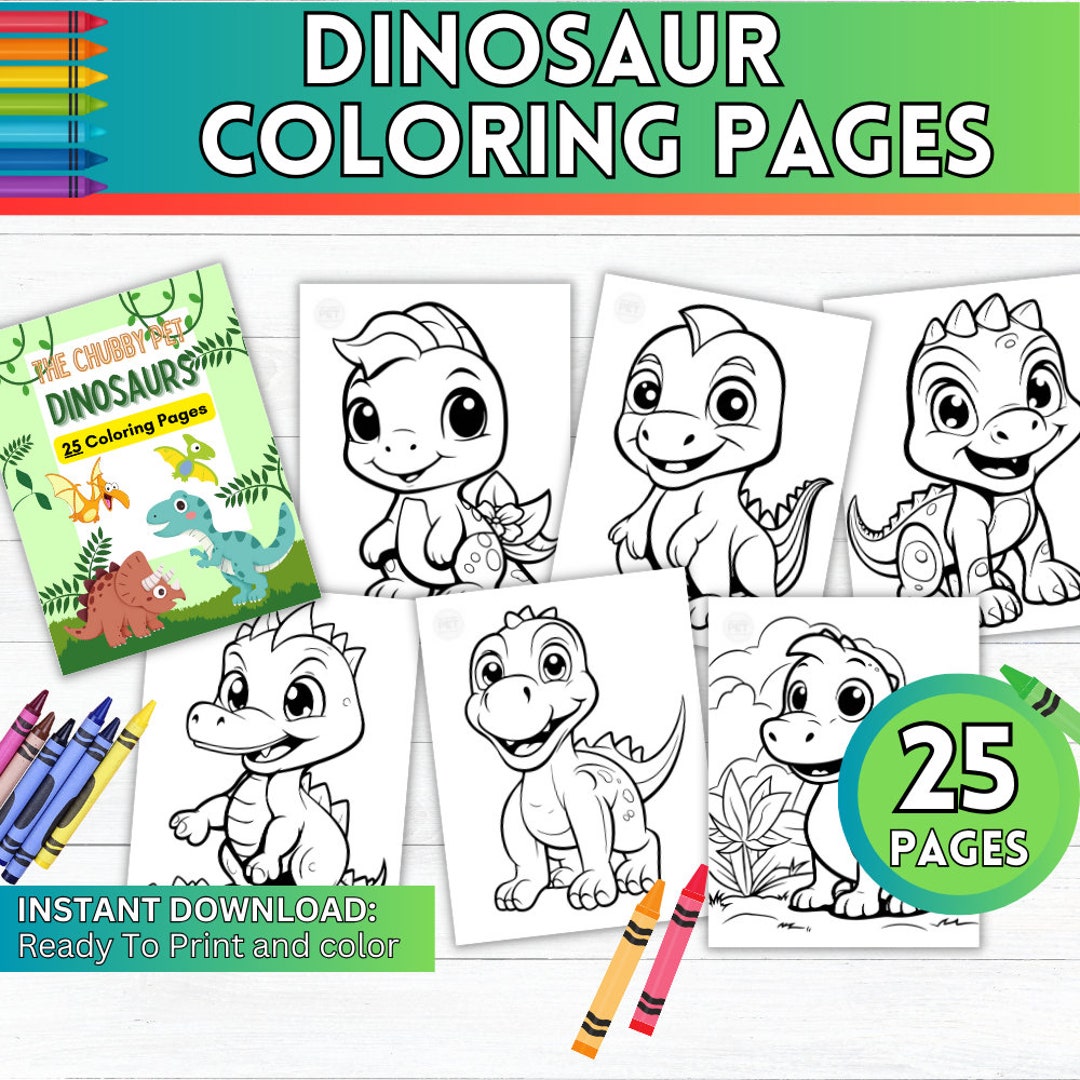 25 Printable Dinosaur Coloring Pages for Kids - Educational Activity ...