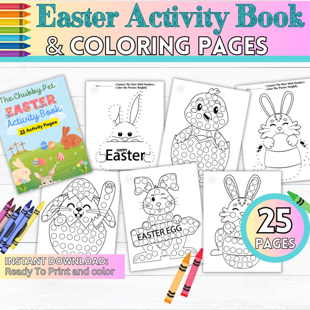 Easter Activity Book: 25 Pages of Coloring, Crafts & Fun - Printable ...