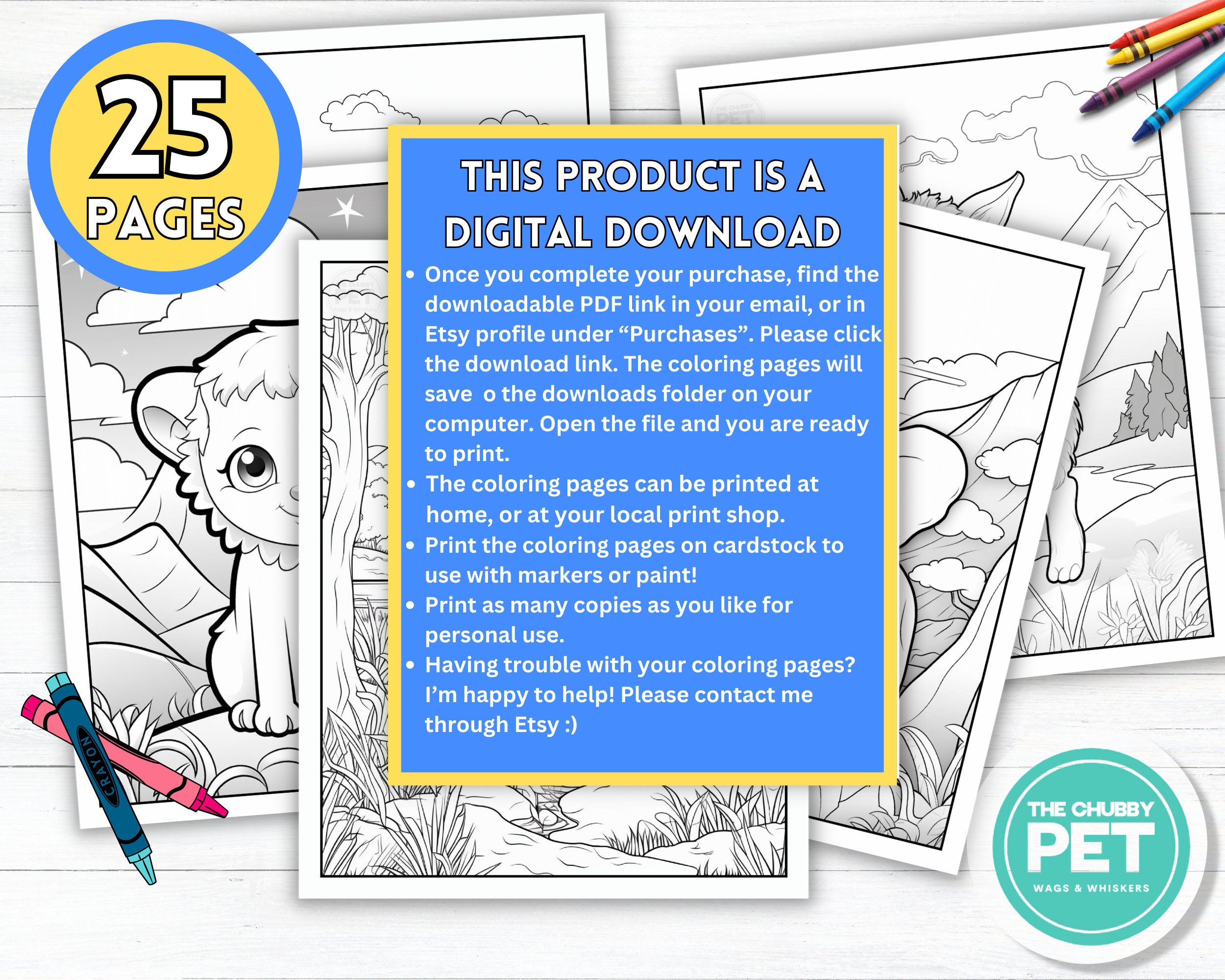 Adorable Animal Coloring Pages: 25 Printable Educational Activities for ...