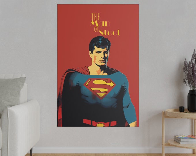Unique Superman 'the Man of Steel' Pop Art on Canvas Vibrant and ...