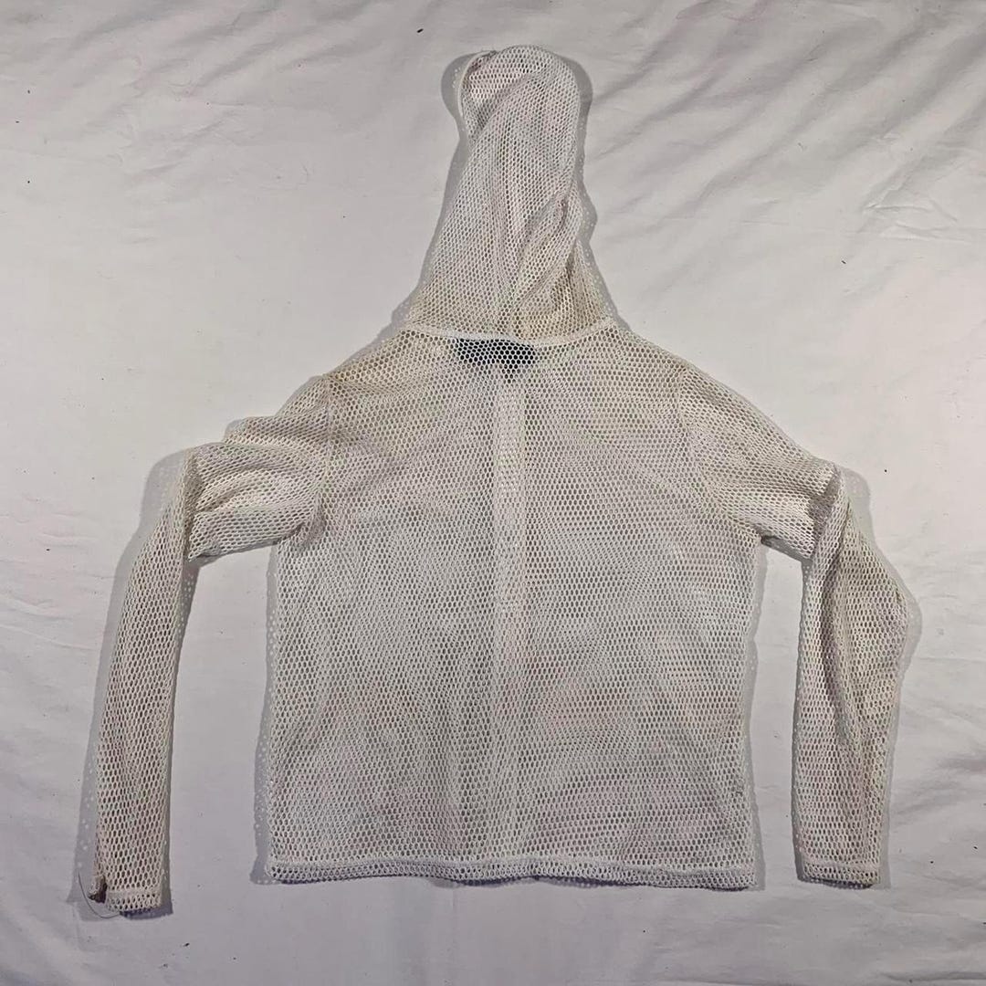 White Thrashy Mesh Fishnet Jacket Size Medium - Etsy