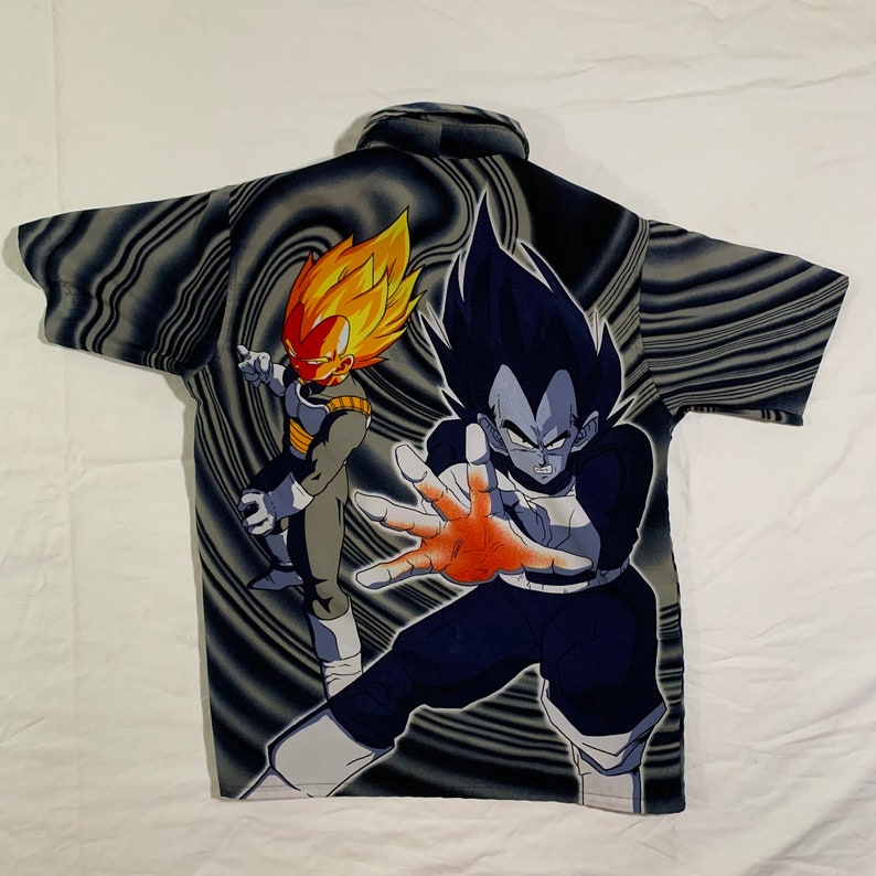 Vintage Early 2000's Dragon Ball Z Vegeta Button up Collared Shirt Yk2 ...