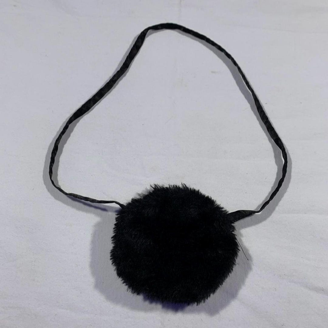 Cute Black Fuzzy Furry Pouch - Etsy