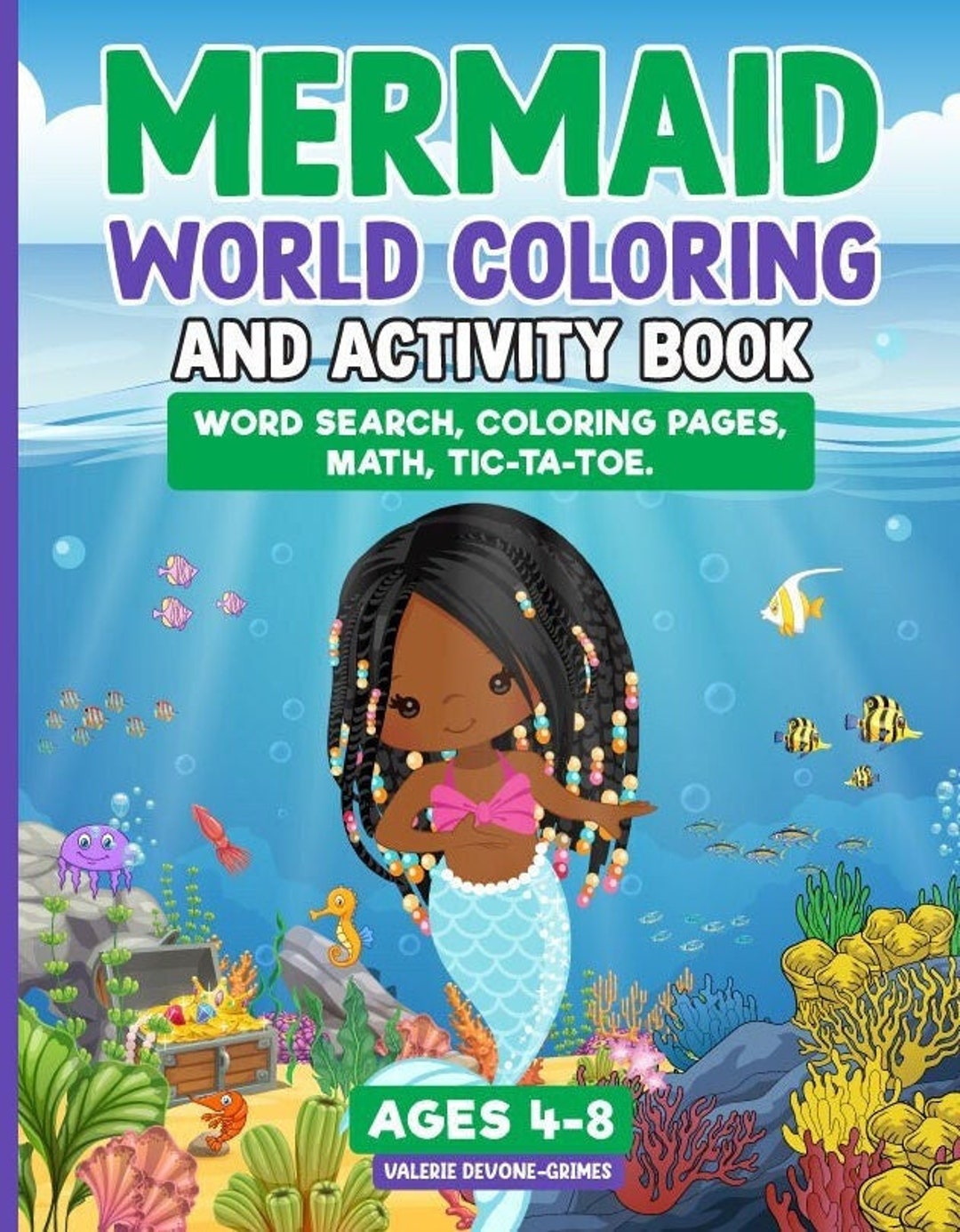 Mermaid World Coloring & Activity Book (ages 4-8) 80 Pages - Etsy
