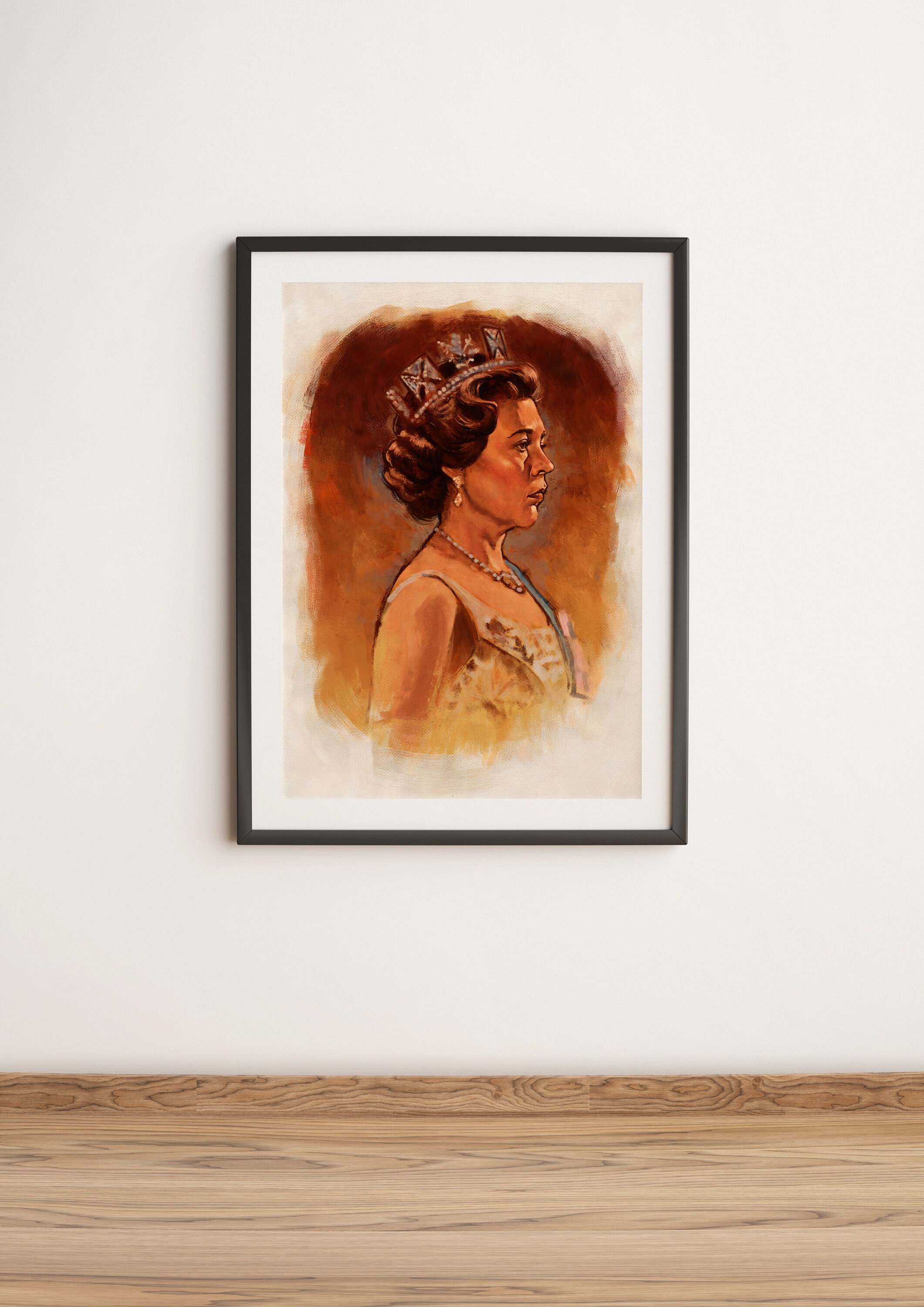 The Crown Tv Series Queen Elizabeth Painting Wall Art Movie - Etsy