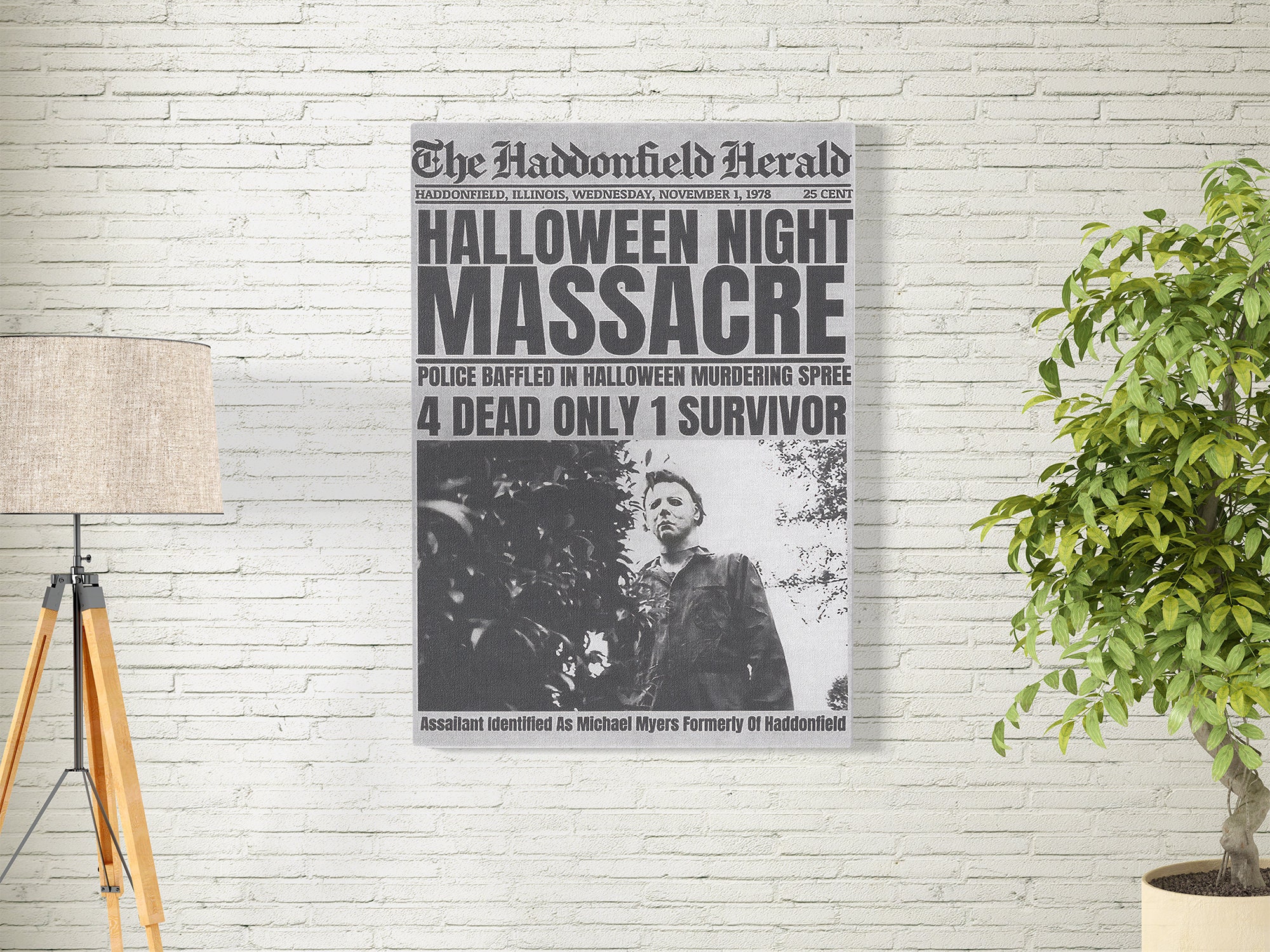 Michael Myers 1978 Halloween Night Massacre Newspaper Poster ...