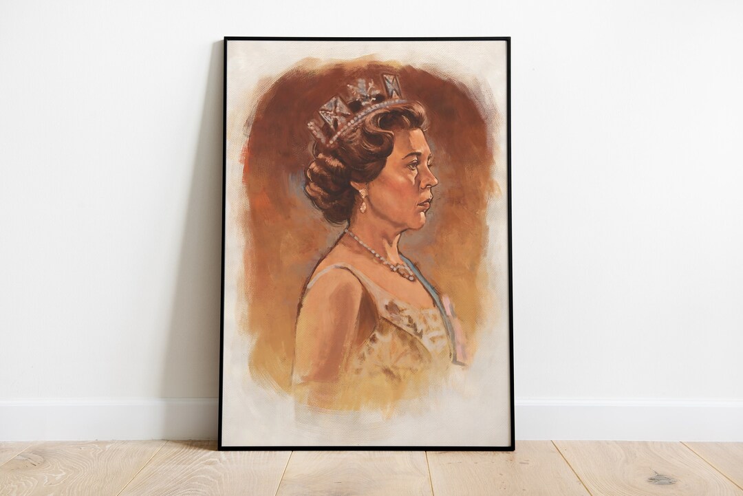 The Crown Tv Series Queen Elizabeth Painting Wall Art Movie - Etsy