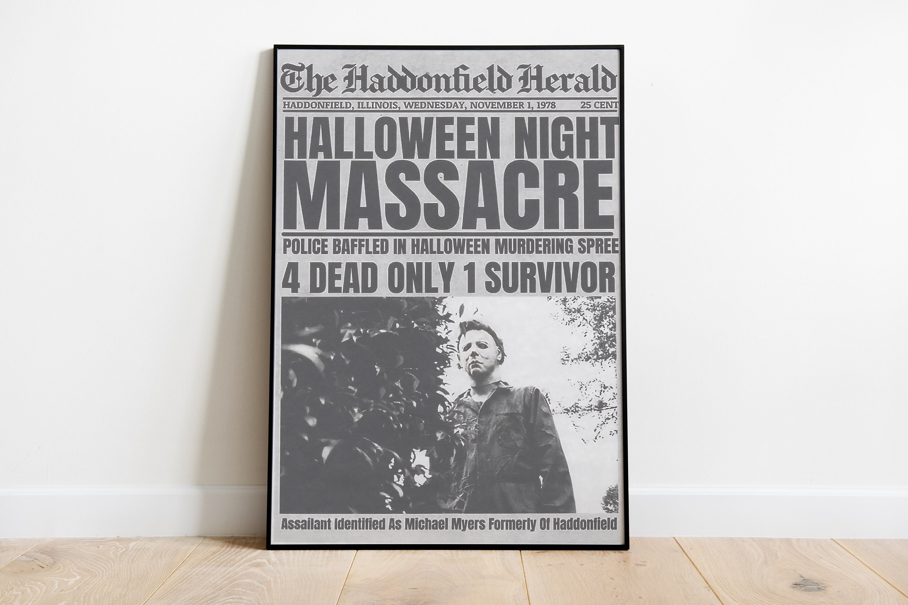 Michael Myers 1978 Halloween Night Massacre Newspaper Poster ...