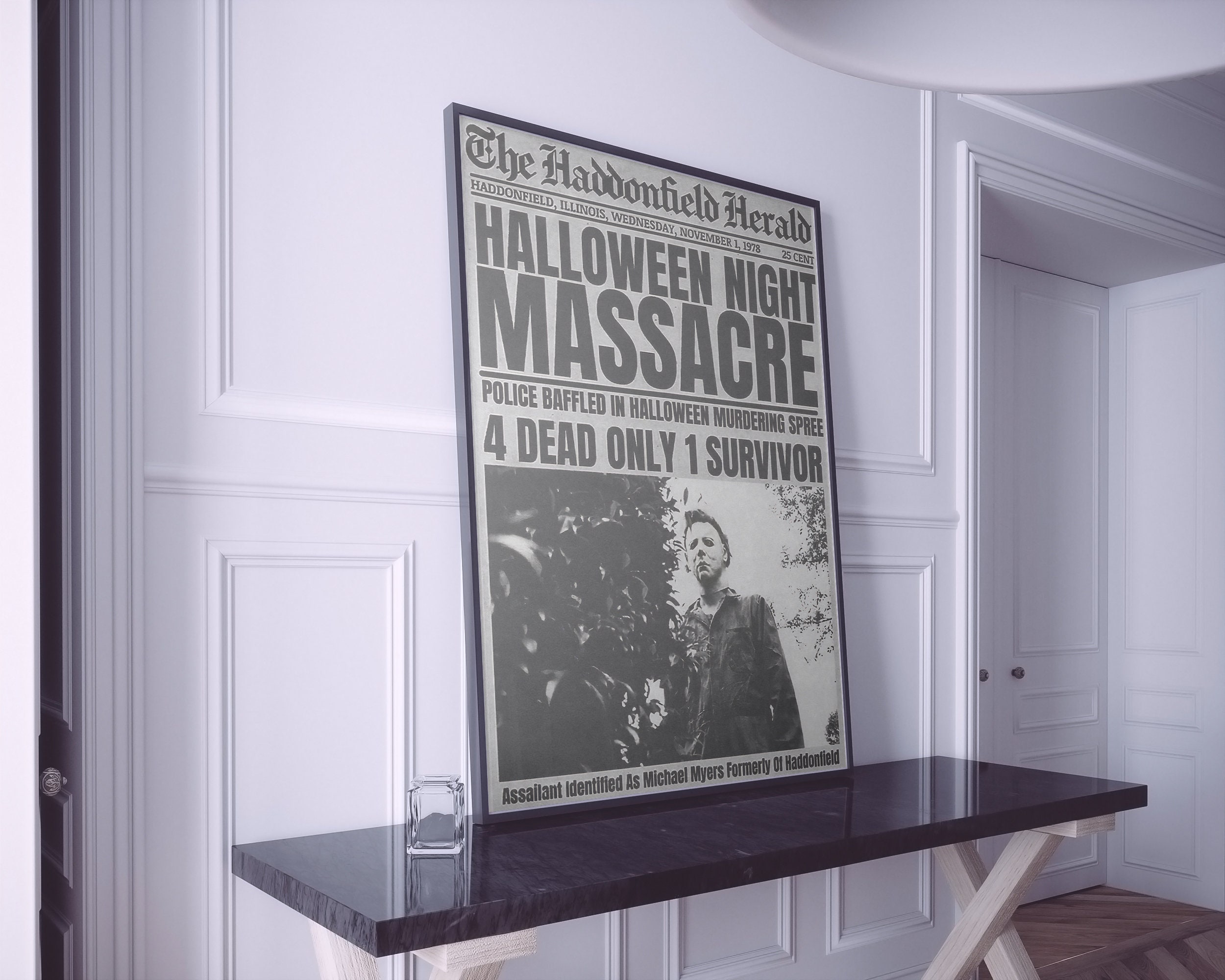Michael Myers 1978 Halloween Night Massacre Newspaper Poster ...