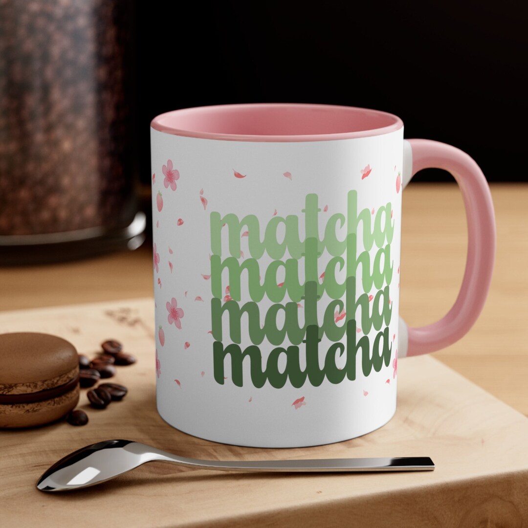Strawberry Matcha Mug, Matcha Lover, Matcha Latte, Green Tea Mug ...