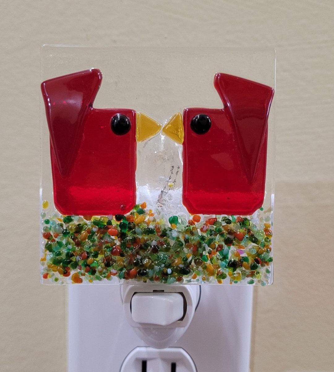 Red Kissing Birds Night Light - Etsy