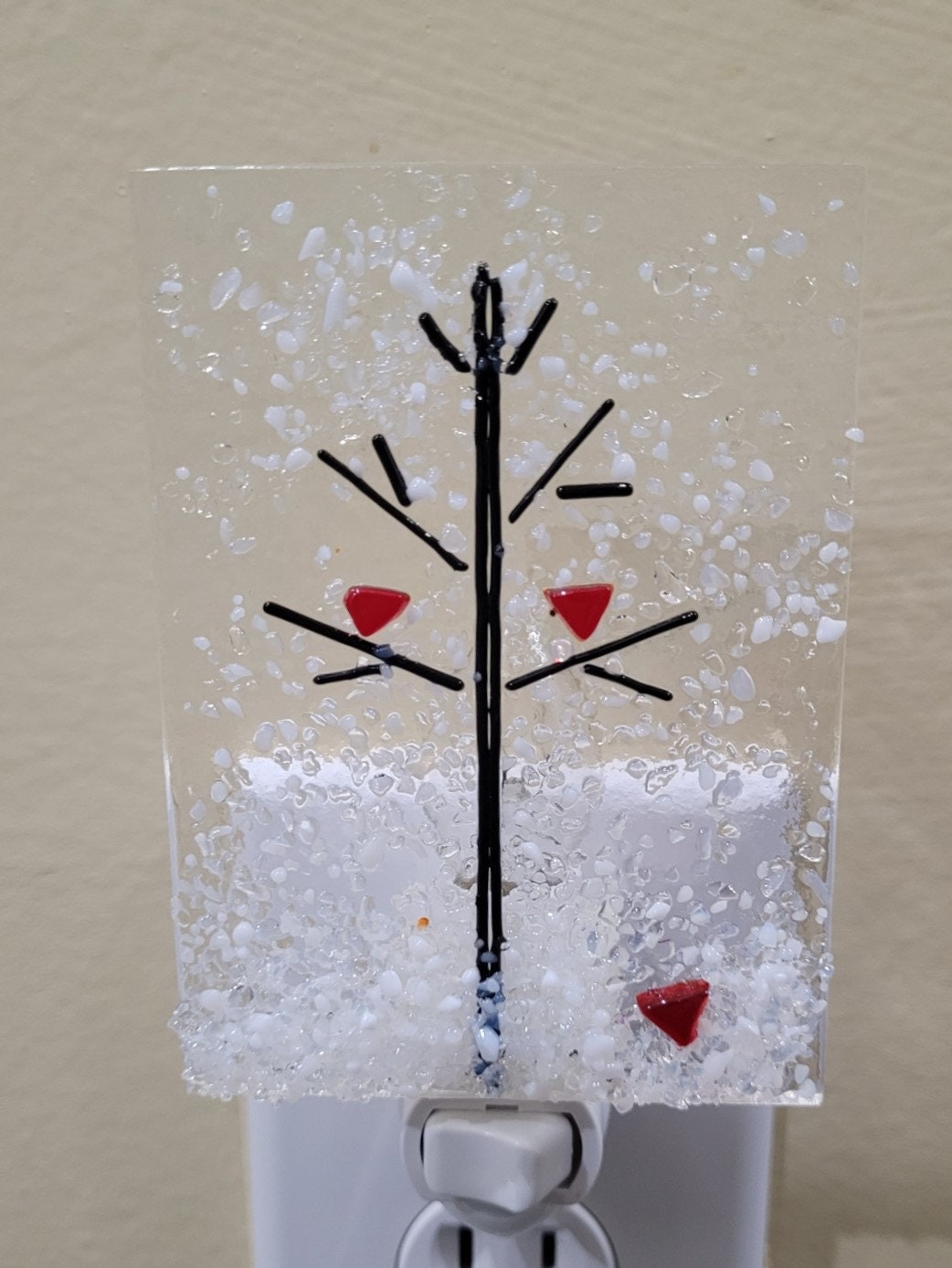 Winter Tree With Red Birds Night Light - Etsy