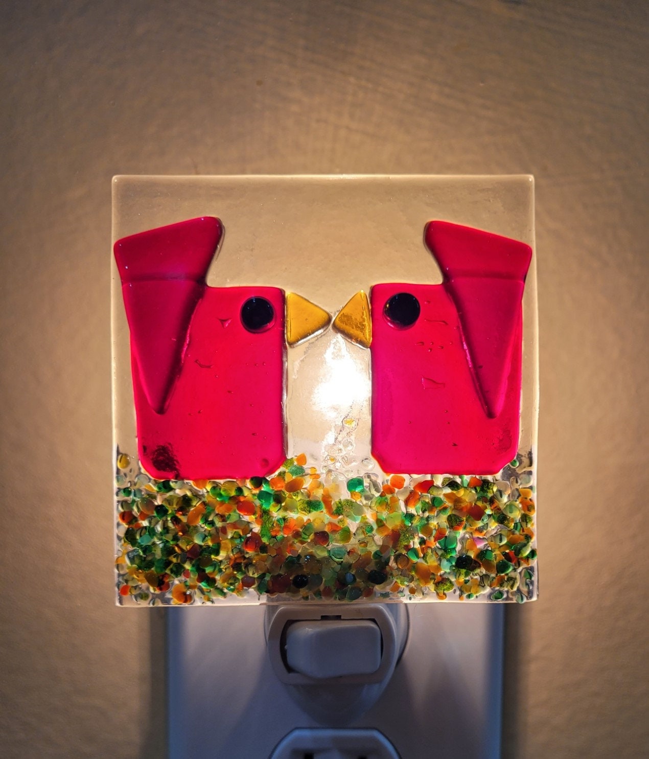 Red Kissing Birds Night Light - Etsy