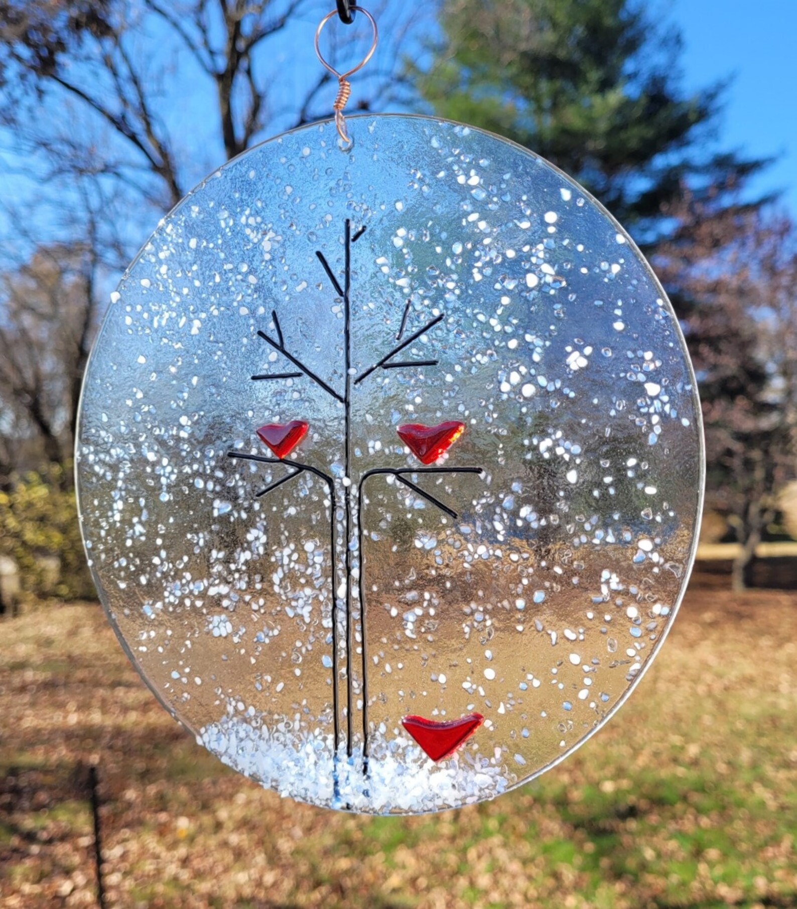 Winter Tree on a 7.5" Round Suncatcher - Etsy