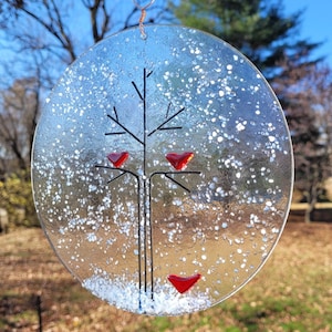 Winter Tree on a 7.5" Round Suncatcher - Etsy