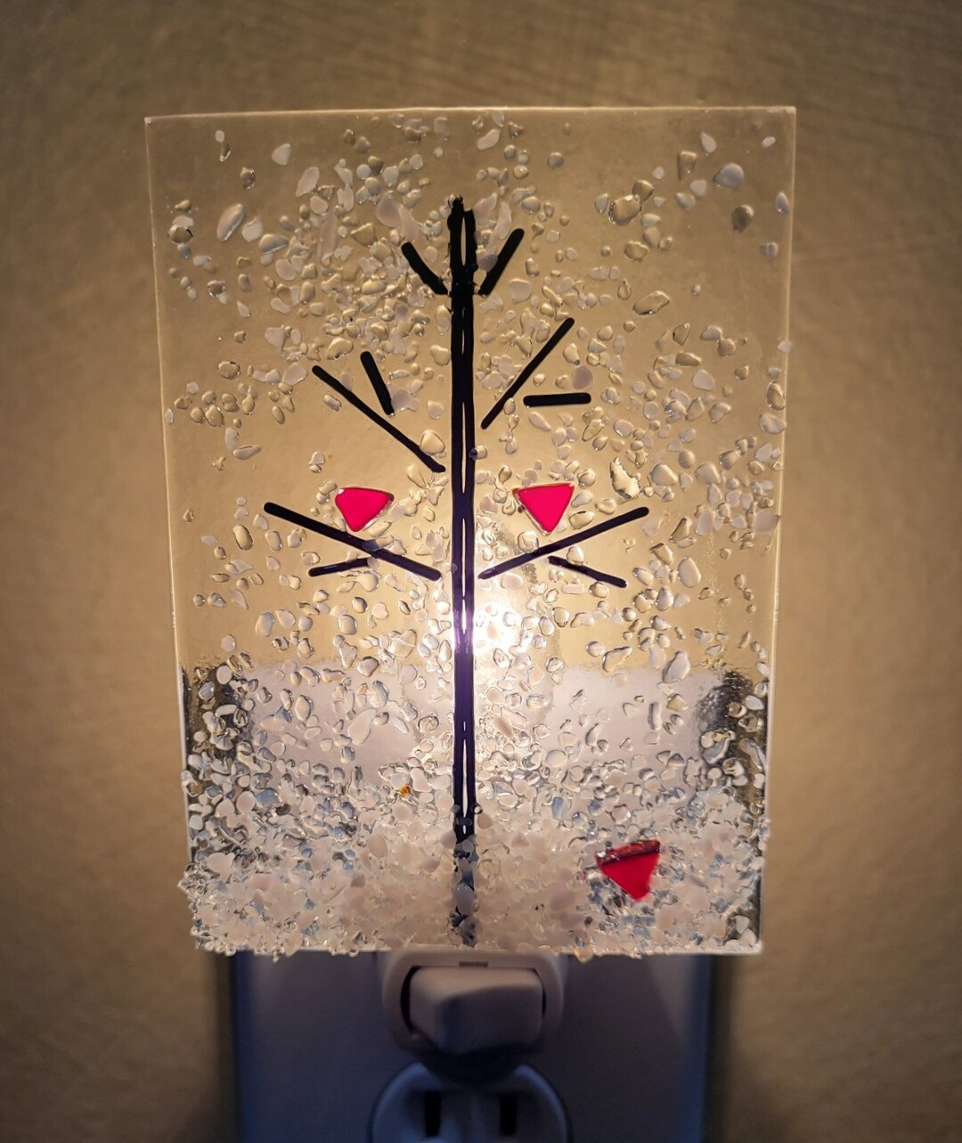 Winter Tree With Red Birds Night Light - Etsy