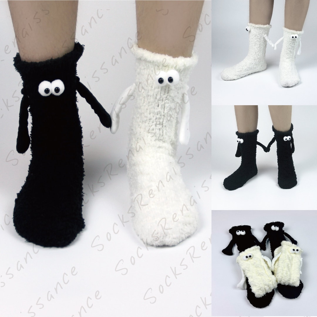 Plush 3D Holding Hands Magnetic Socks, Magnetized Holding Hands Couple ...