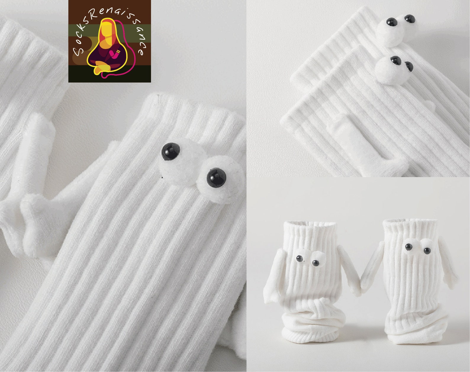 3D Eyes Magnetic Hand Holding Socks, Hand in Hand Magnetic Couple Socks ...