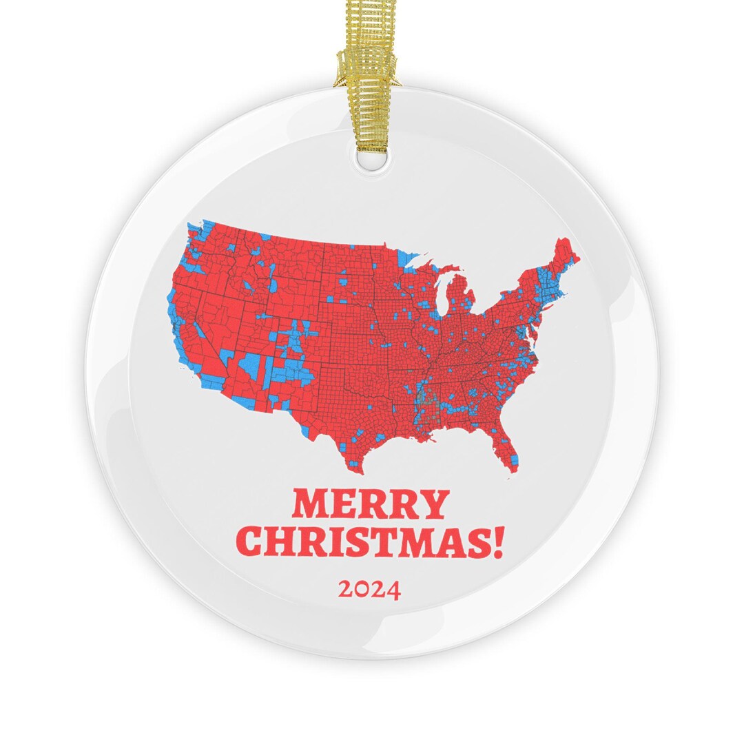 Glass Ornaments, Red Wave Election Map Christmas Ornament, Holiday ...