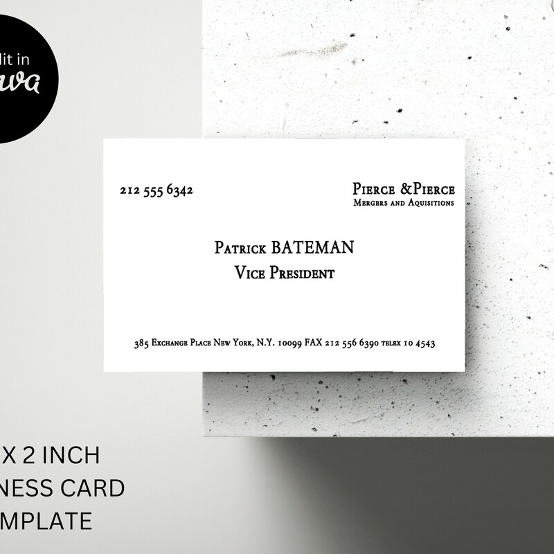 Patrick Bateman Business Card - Etsy
