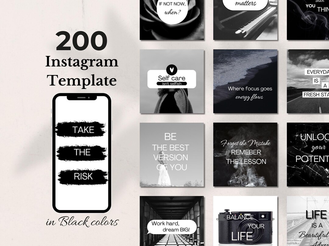 Stand Out on Social Media With 100 Black Instagram Templates | Elevate ...