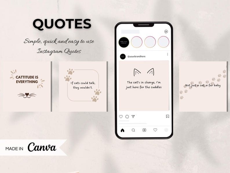 144 Cat Instagram Templates – Cute and Editable Canva Posts,stories ...