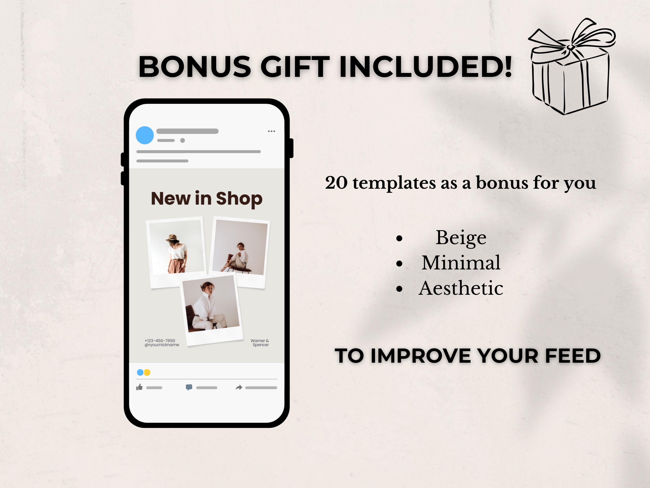 250 Aesthetic Instagram Post Templates for Canva | Editable Social ...