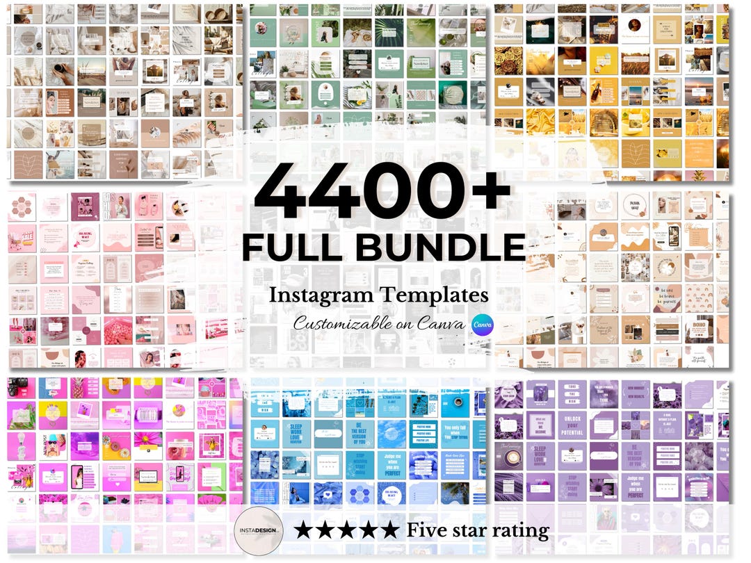 Instagram Templates Bundle - 4400+ Canva Social Media Kit | Editable ...