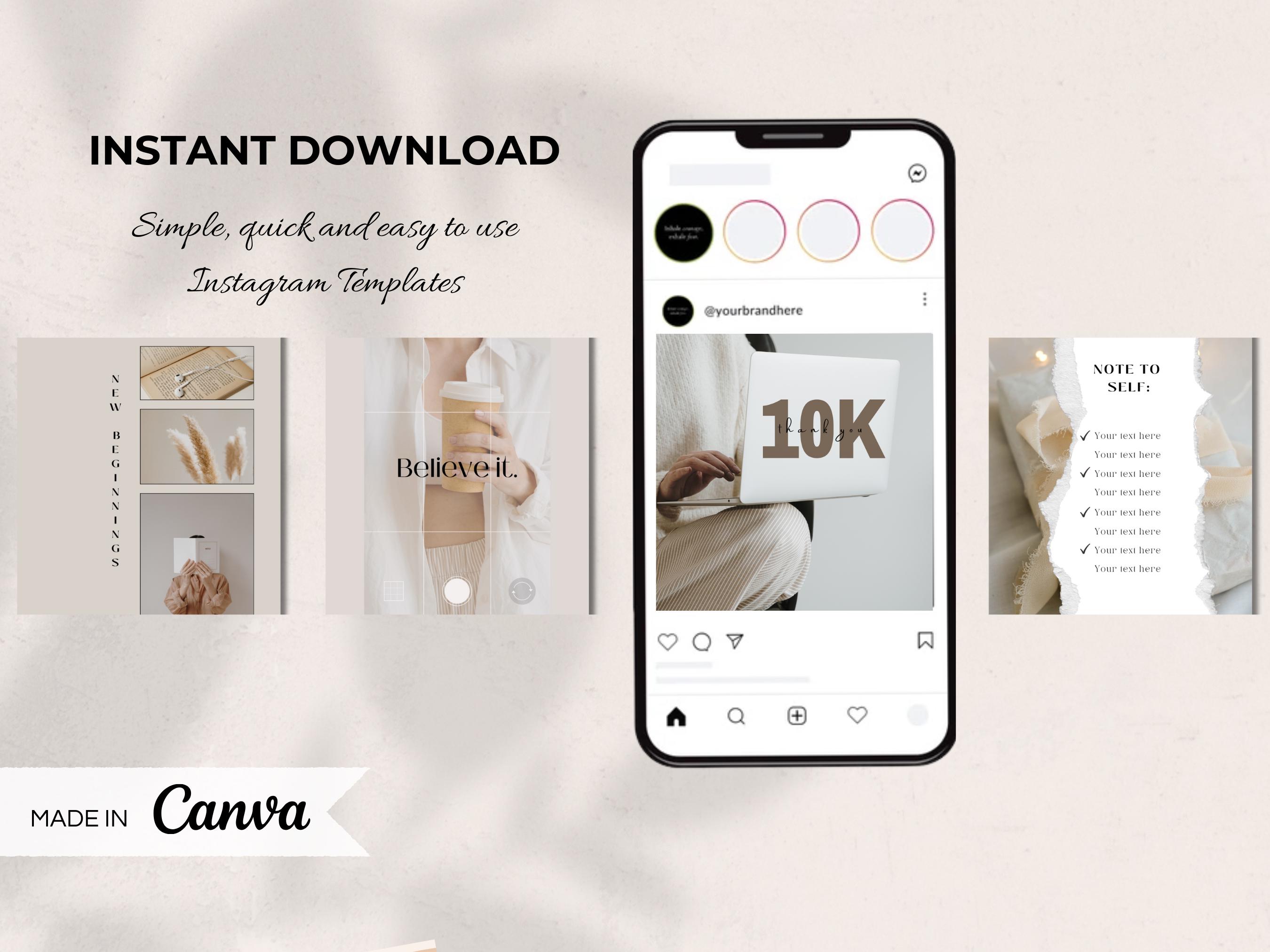 250 Aesthetic Instagram Post Templates for Canva | Editable Social ...