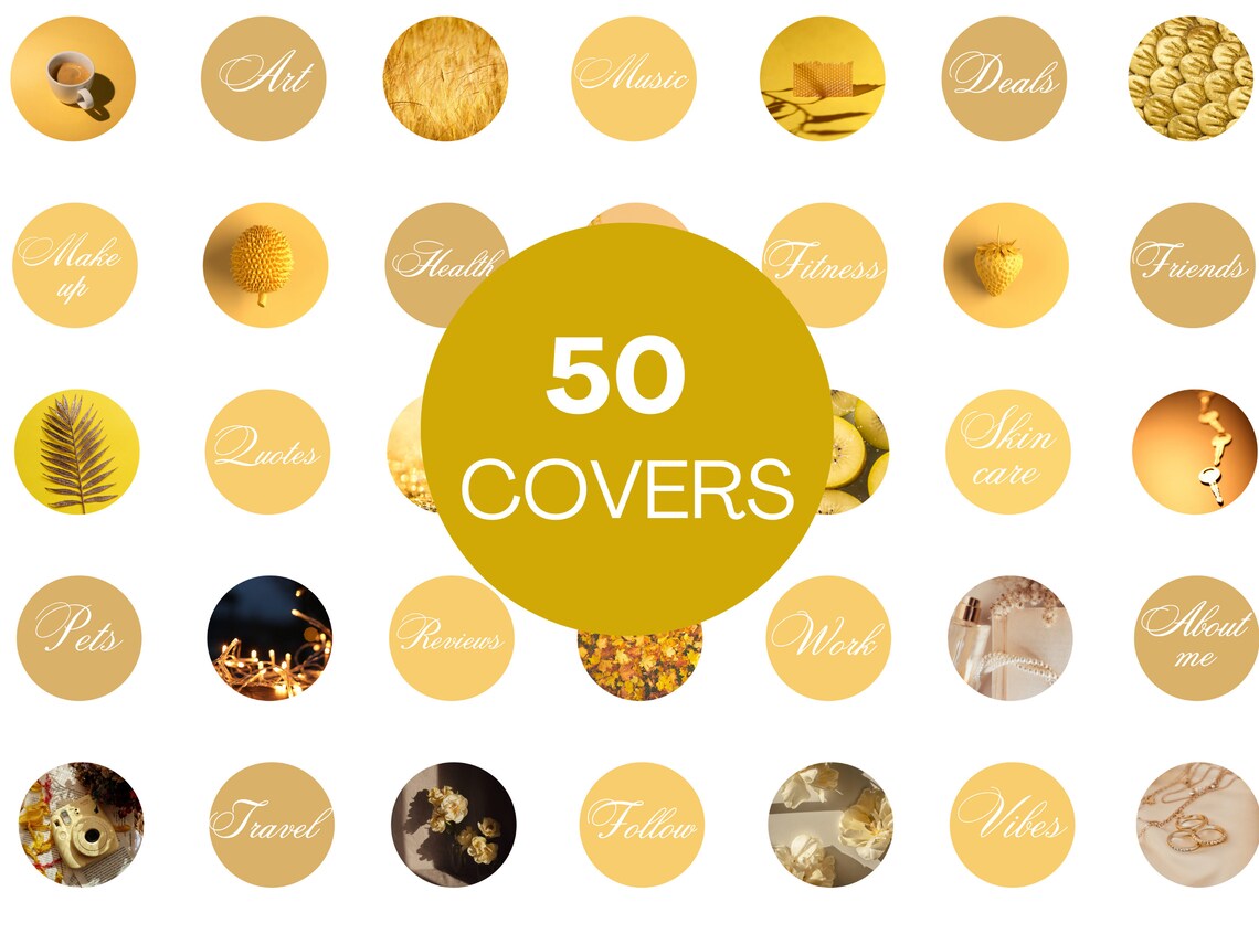 100 Gold Instagram Story & Highlight Instagram Influencer Template ...